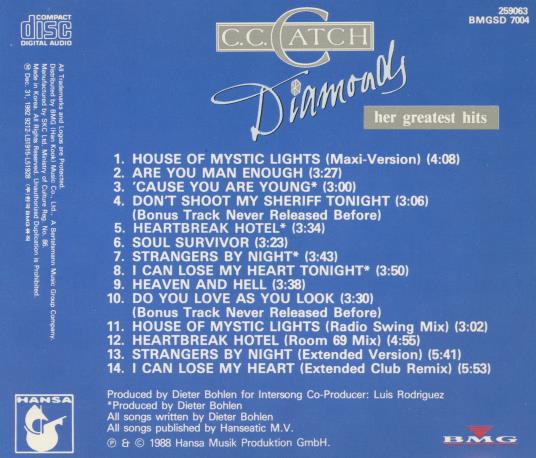 C.C. Catch: Diamonds: Her Greatest Hits South Korea – NeverDieMedia