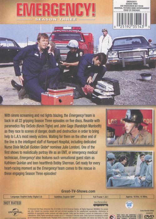 Emergency! Season Three 5-Disc Set – NeverDieMedia