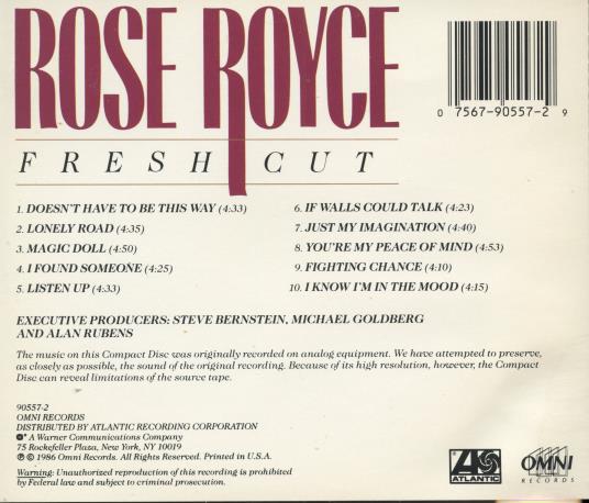 Rose Royce: Fresh Cut w/ Back Artwork – NeverDieMedia