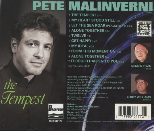 Pete Malinverni: The Tempest Signed – NeverDieMedia