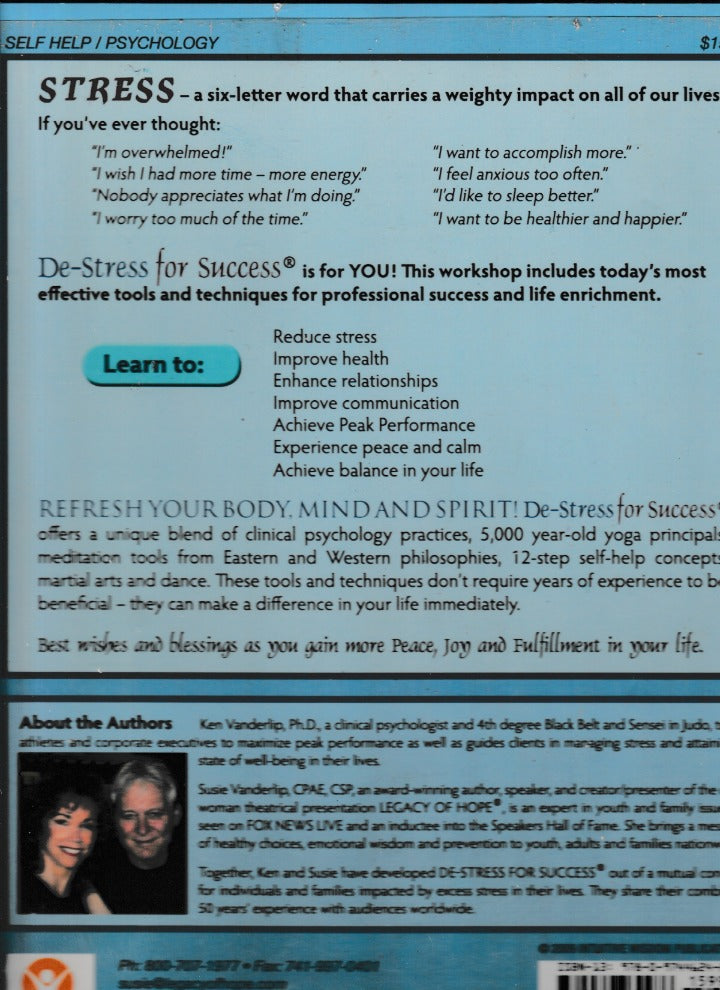 De-Stress For Success: The Workbook 3-Disc Set w/ Workbook – NeverDieMedia