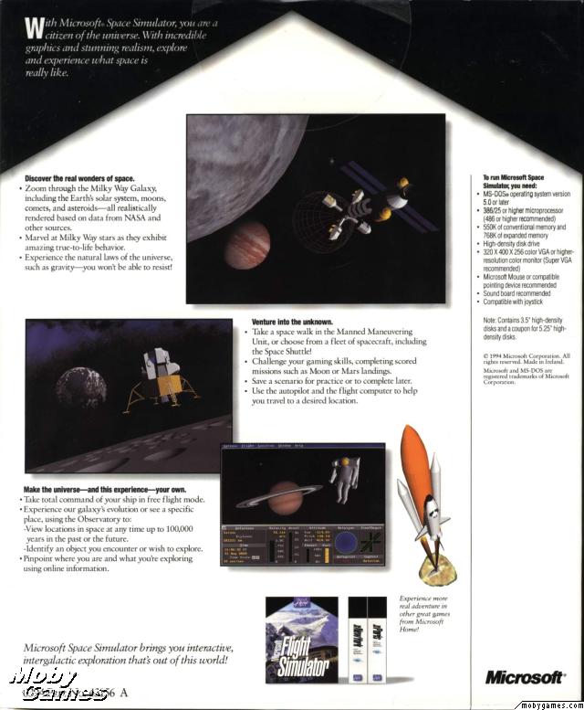 Microsoft Space Simulator w/ Astronaut's Guide – NeverDieMedia